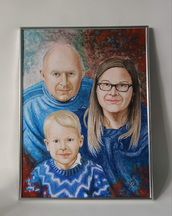 Portrait to order three persons :: Ostin Art
